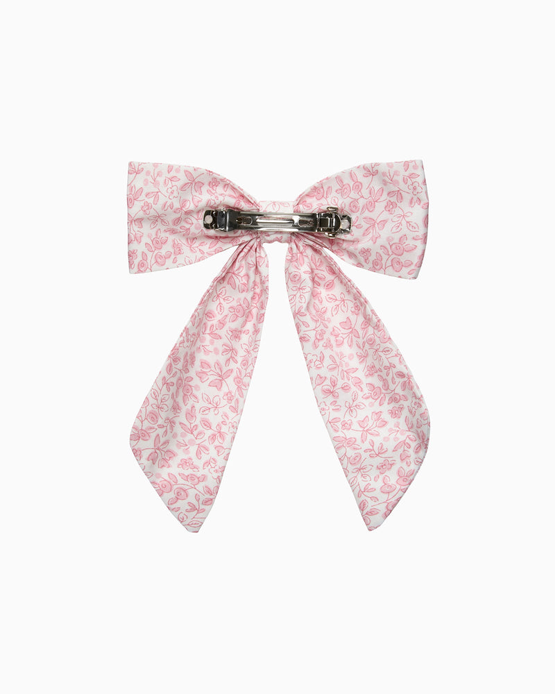 Lily Rose Clip Extra Large Bow Hair Clip in Pink Floral