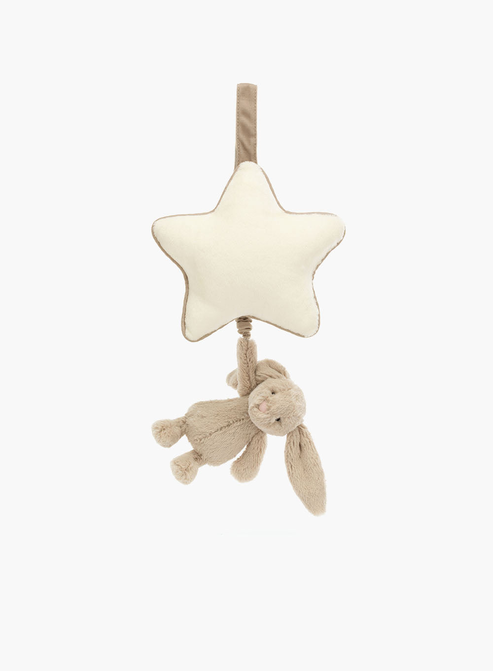 Beige Jellycat Bashful Bunny Star Musical Pull | Trotters London
