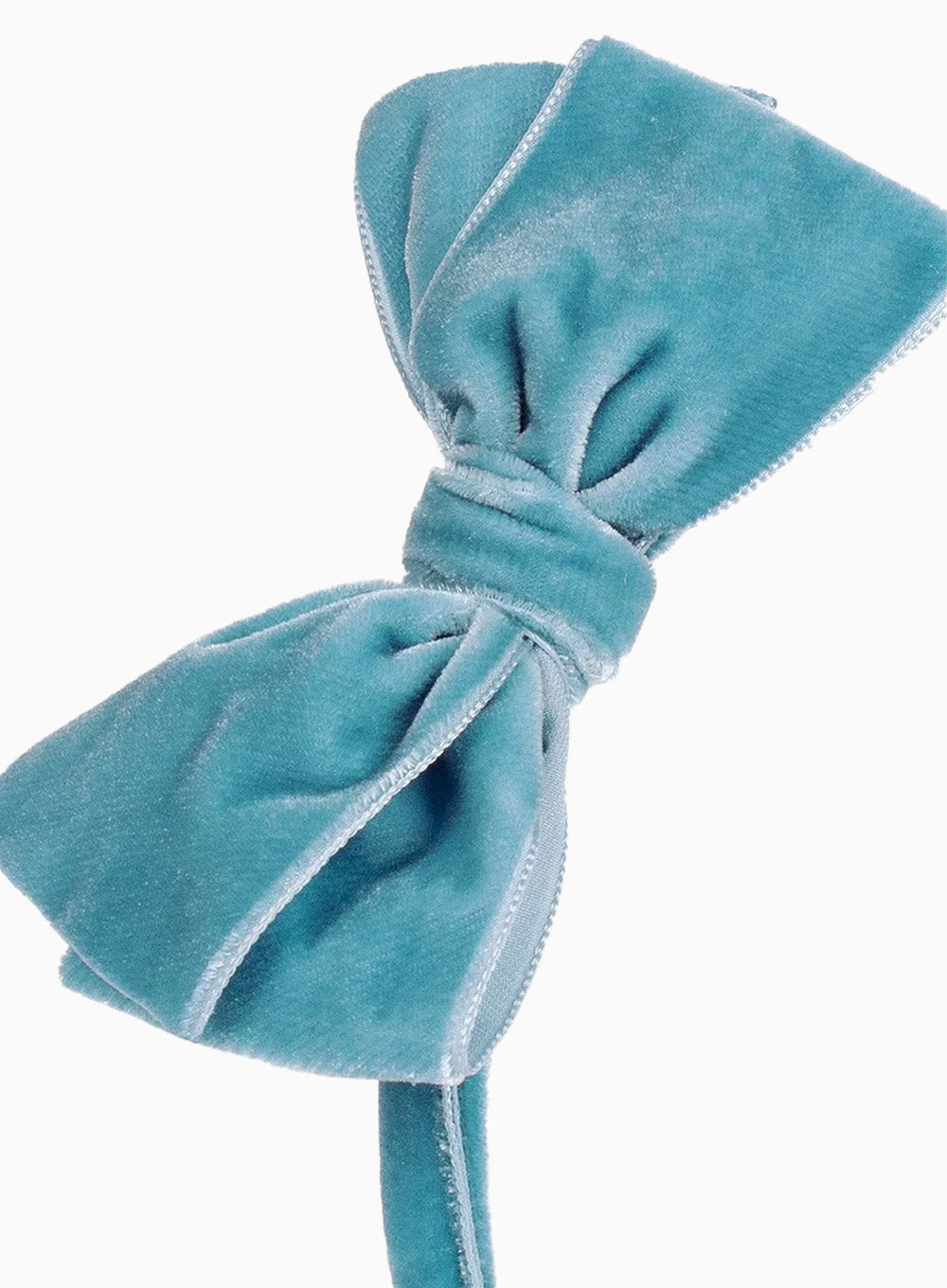 Lily Rose Velvet Big Bow Alice Band in Blue | Trotters Childrenswear