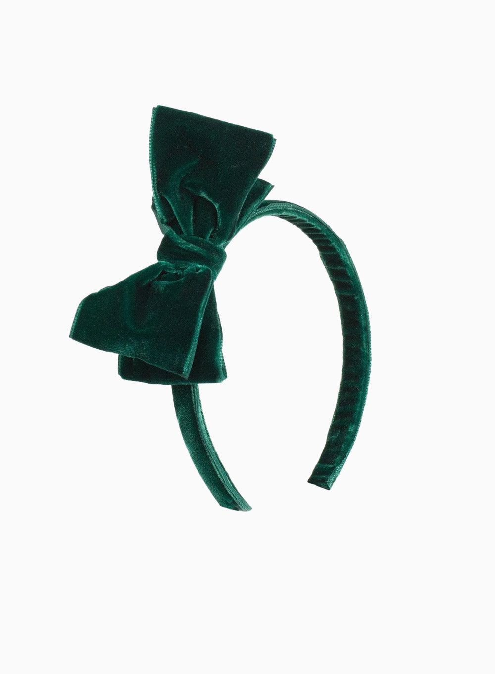 Lily Rose Velvet Big Bow Alice Band in Bottle Green | Trotters ...