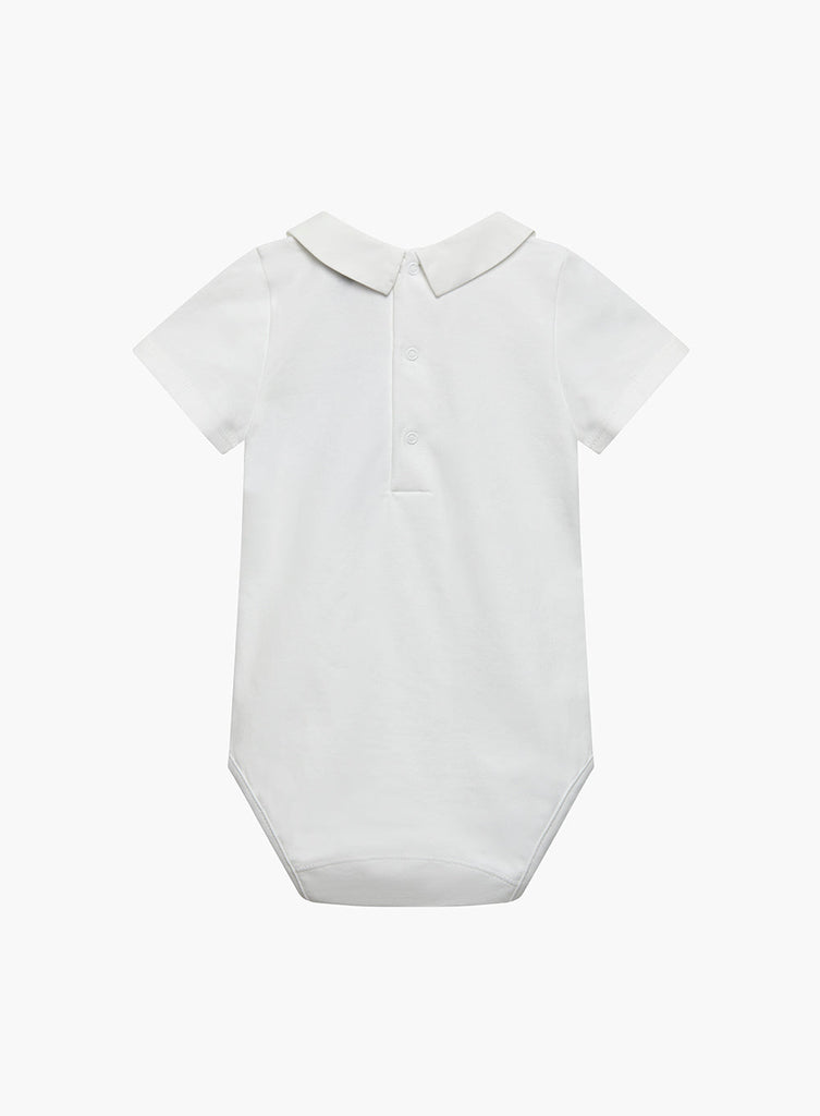 Baby Boys Monty Short-Sleeve Body in White | Trotters