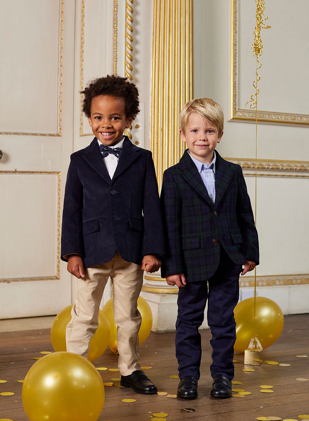 Boys Donald Blazer Navy Tartan | Trotters London