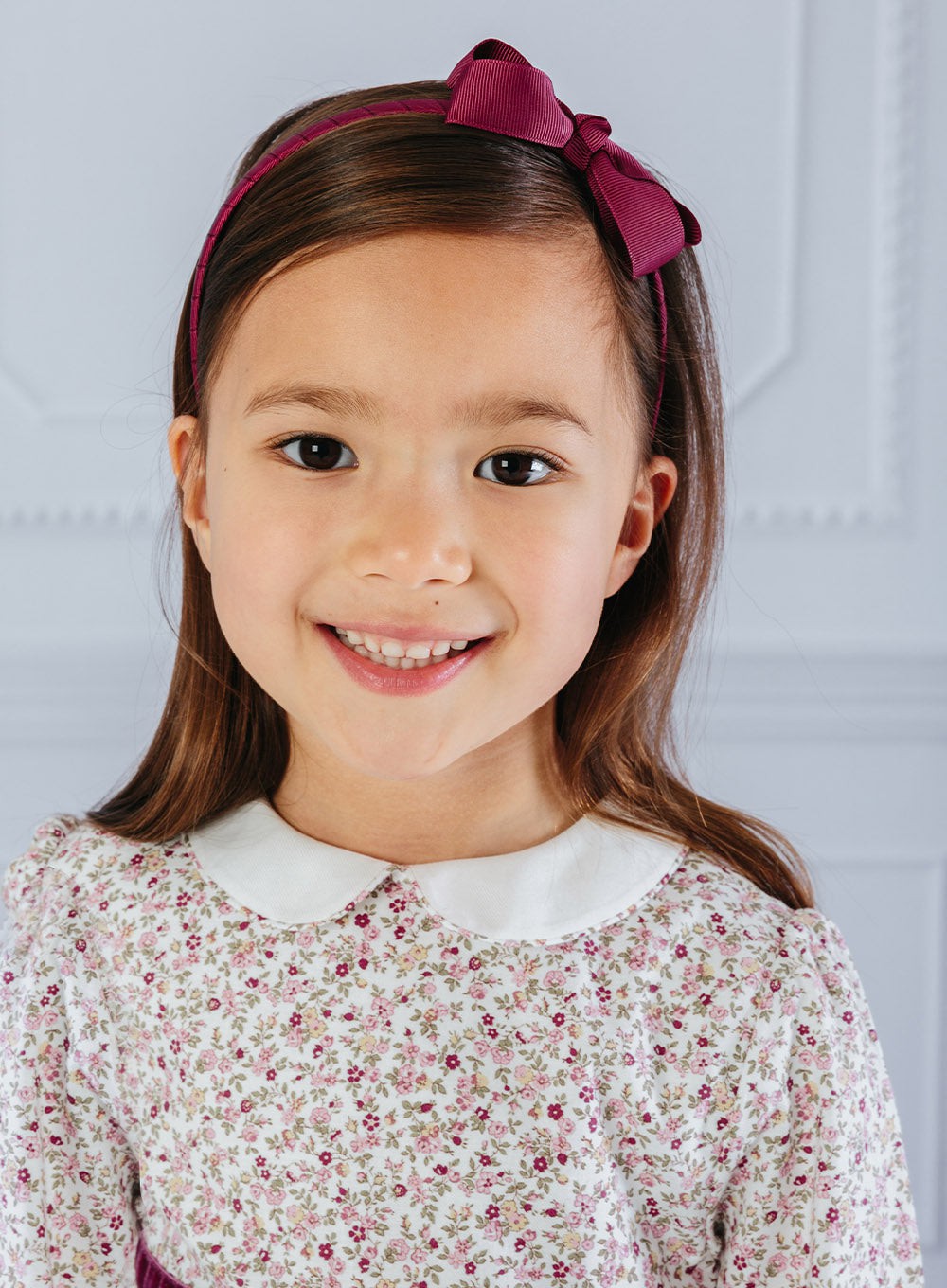 Lily Rose Pretty Bow Alice Band in Claret Red | Trotters Childrenswear